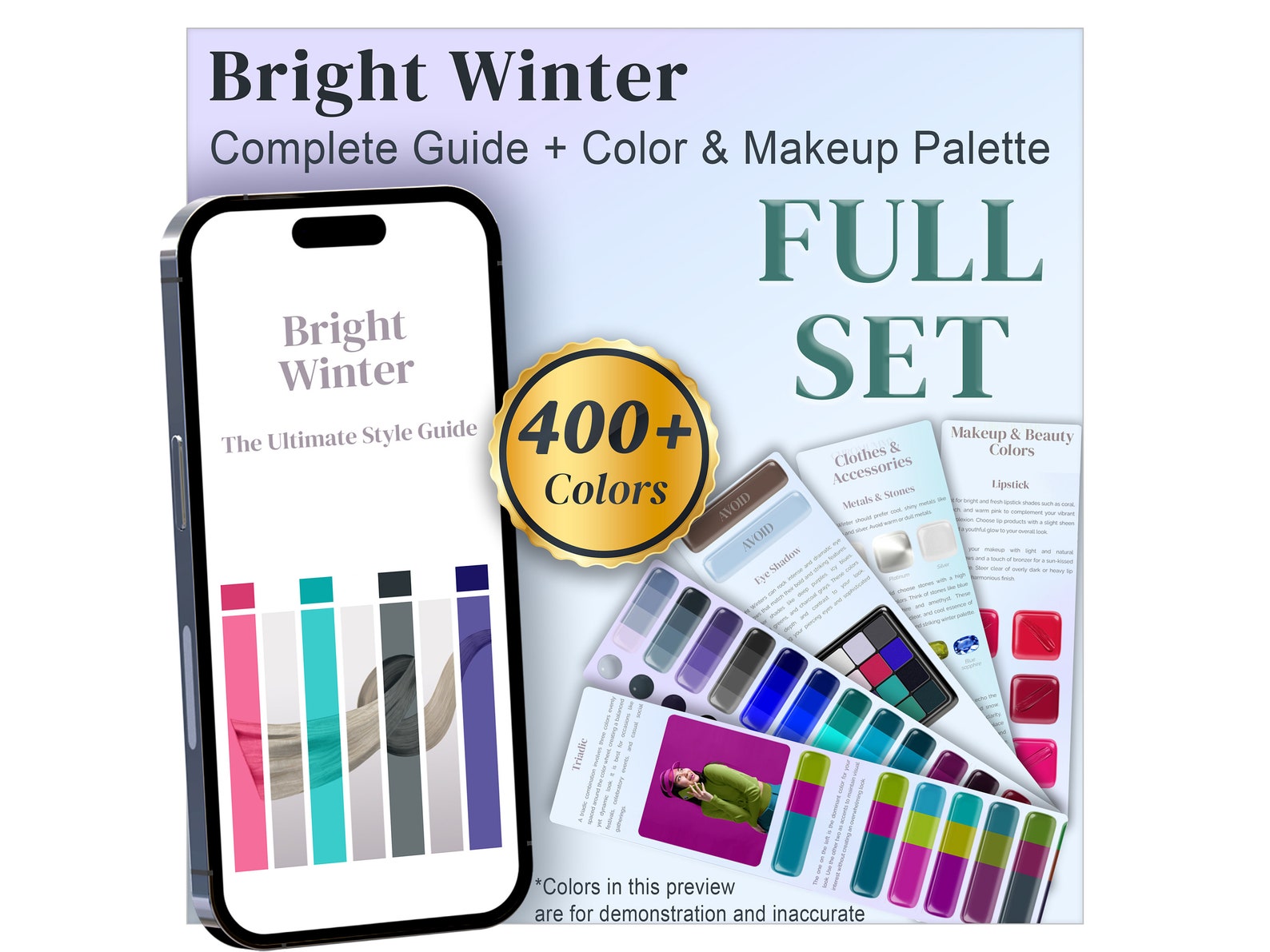 Bright Winter Color Guide & Palette, Clear Winter Colour Palette Makeup ...