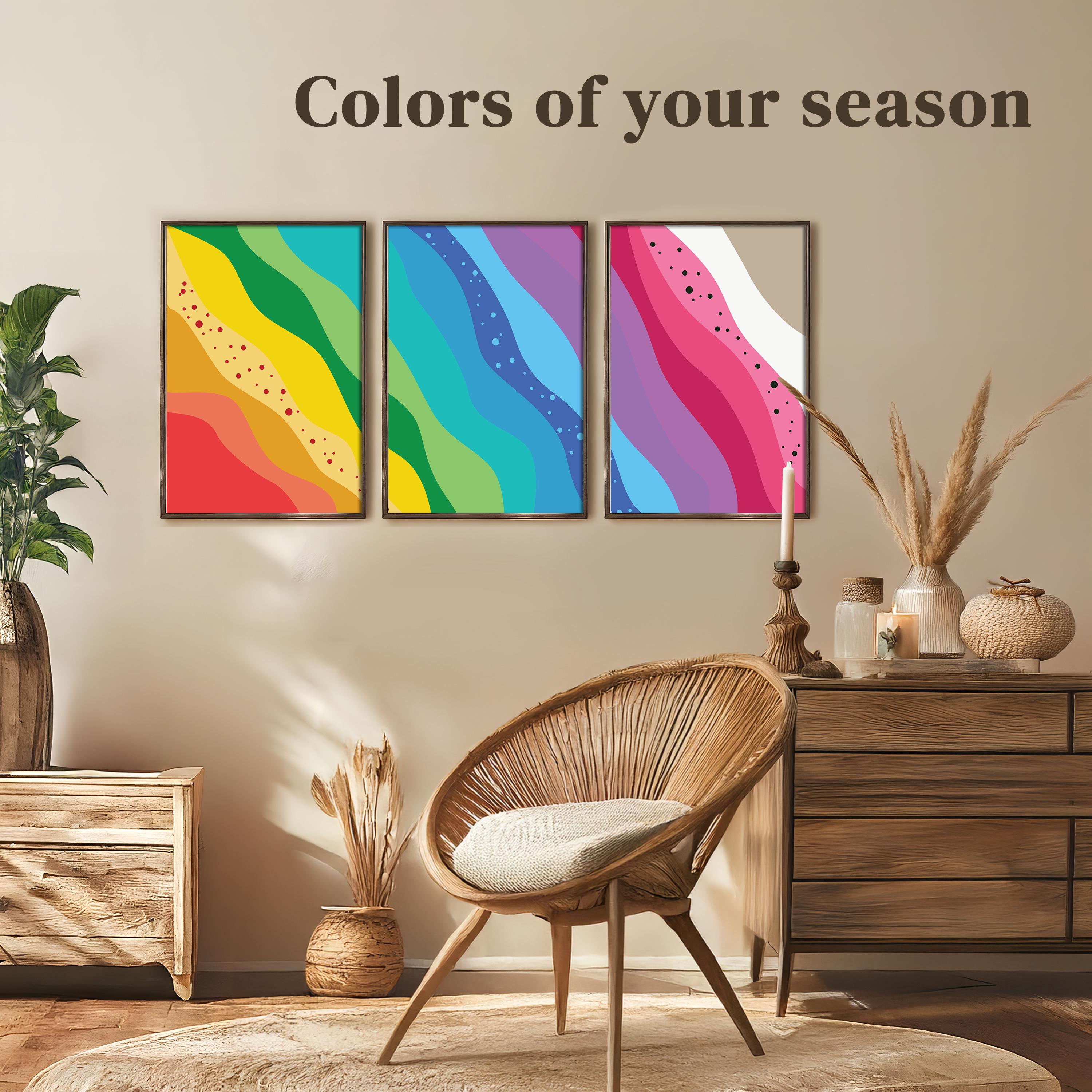 True Spring Warm Spring Color Palette Wall Art Decor | Set of 3 Digital ...