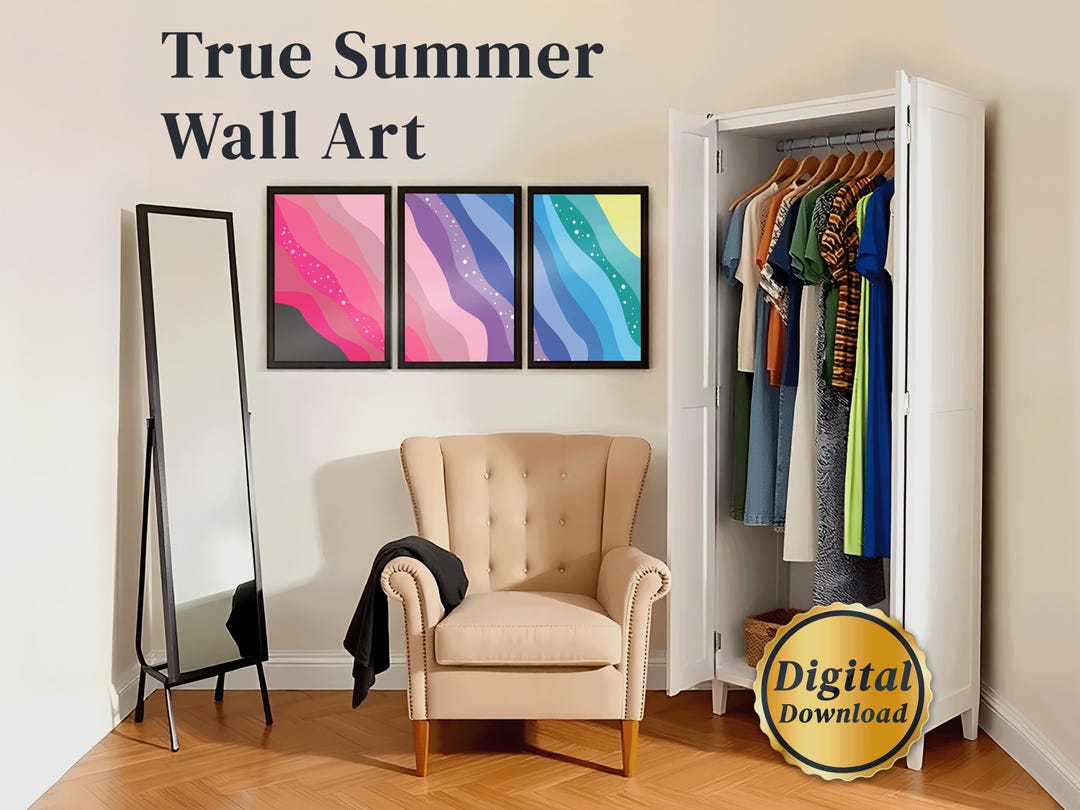 True Summer Cool Summer Color Palette Wall Art Decor | Set of 3 Digital ...