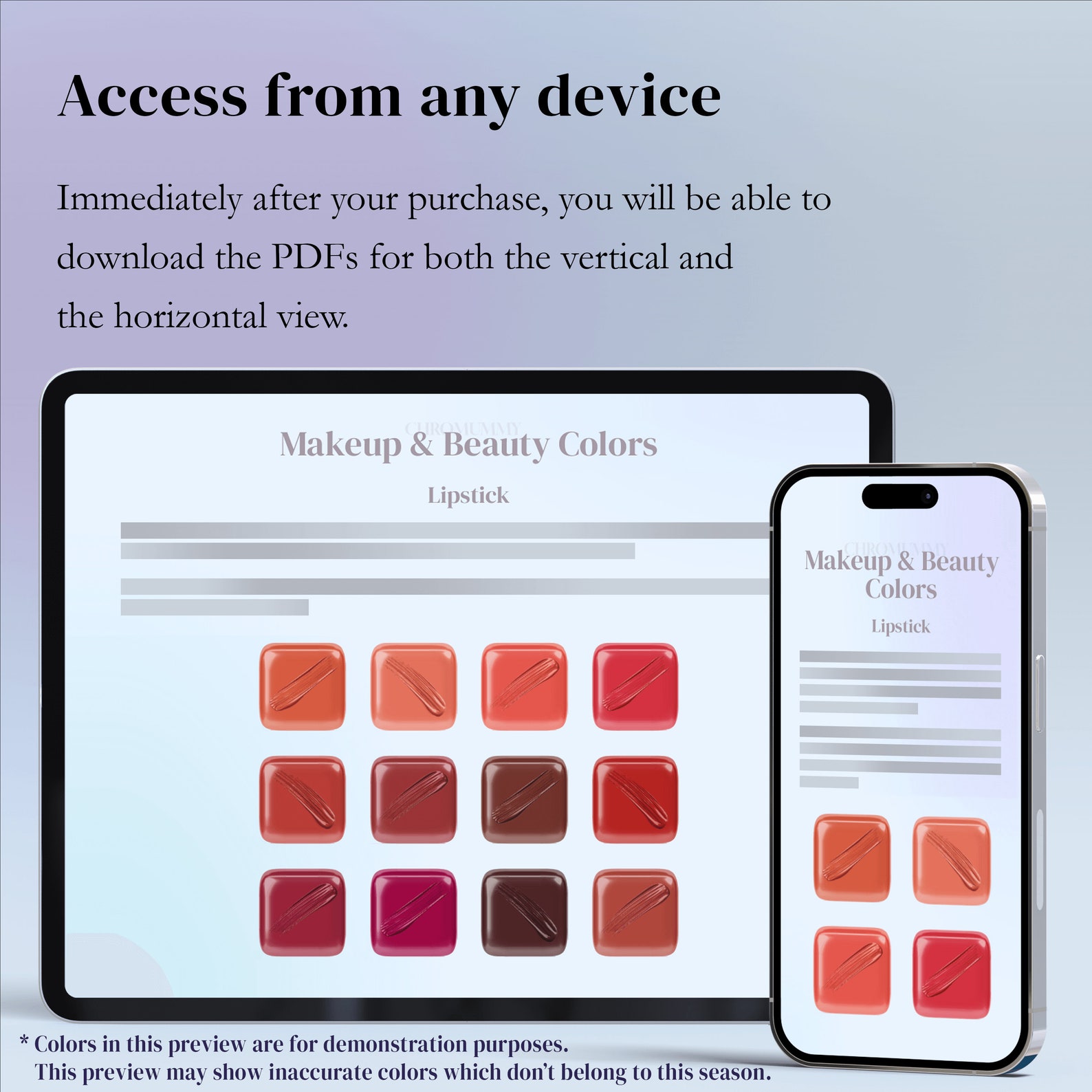 True Autumn Color Guide & Palette, Warm Autumn Colour Palette, Makeup ...