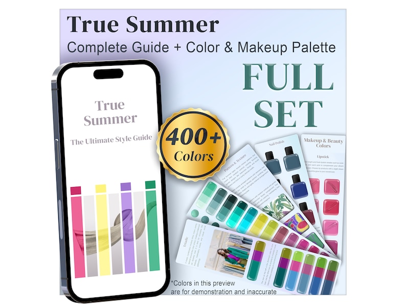 True Summer Color Guide & Palette, Cool Summer Colour Palette, Makeup ...