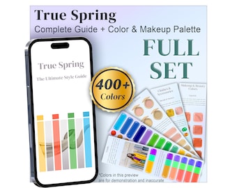 True Spring Color Guide & Palette, Warm Spring Colour Palette, Makeup ...