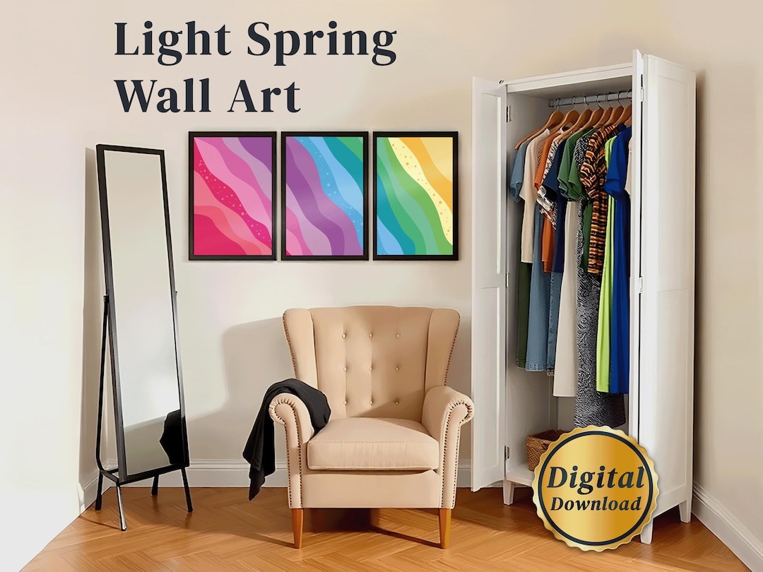 Light Spring Color Palette Wall Art Decor | Set of 3 Digital Download ...