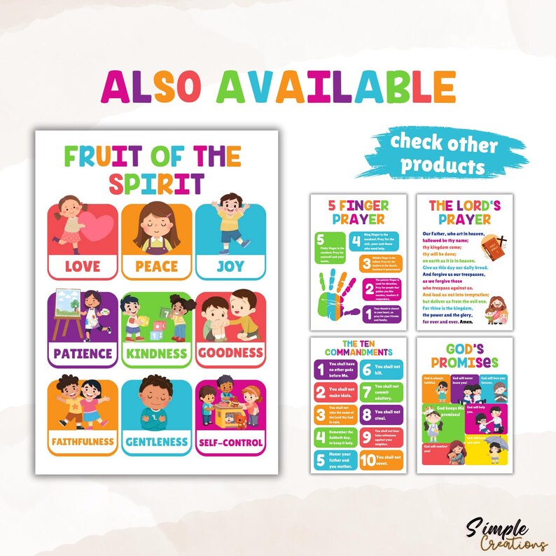 Fruit of the Spirit Cards, Poster, Homeschool Prints, Kids Bible Verse ...