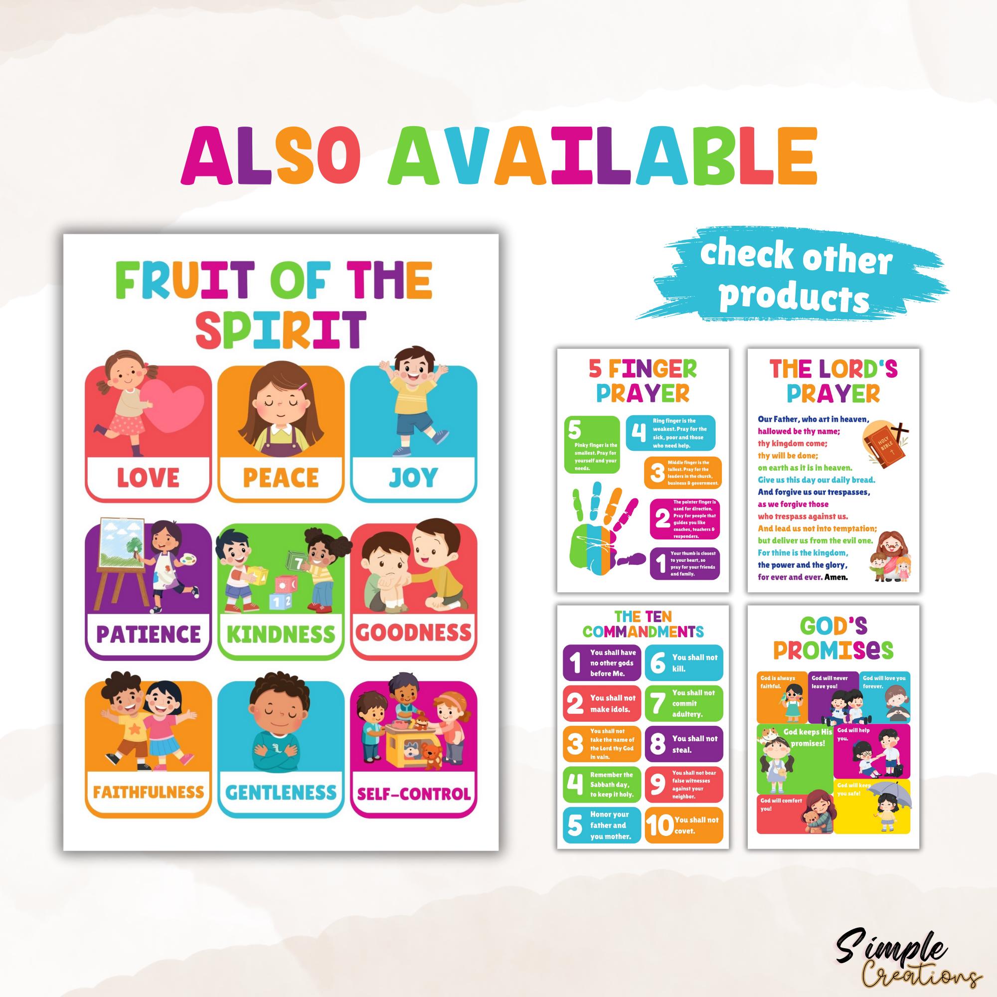 Fruit of the Spirit Cards & Poster: Christian Homeschool Prints ...