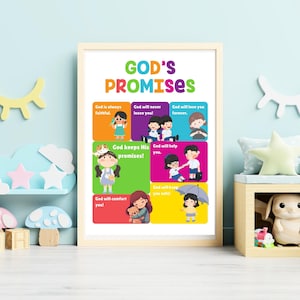 God's Promises Poster, Homeschool Prints, Kids Bible Verse, Scripture ...