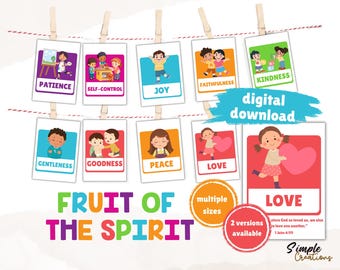 Fruit of the Spirit Poster, Homeschool Prints, Kids Bible Verse ...