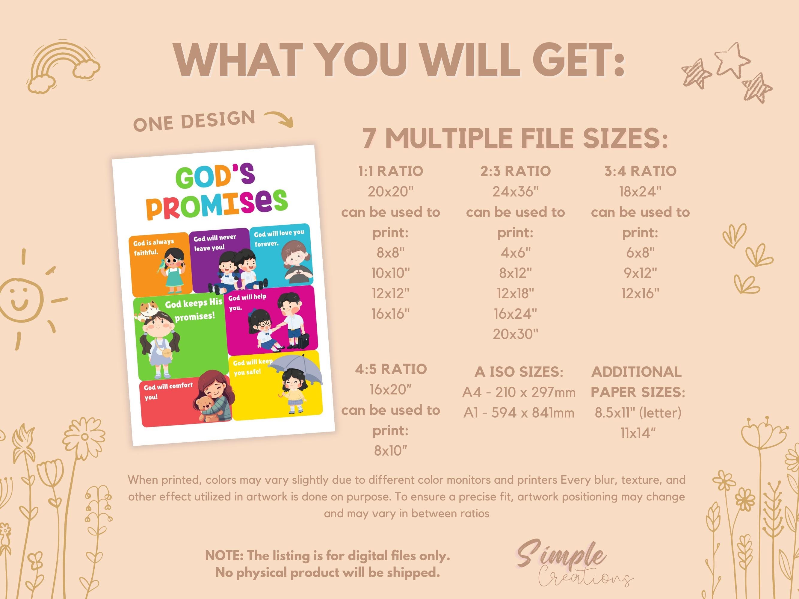 God's Promises Poster, Homeschool Prints, Kids Bible Verse, Scripture ...