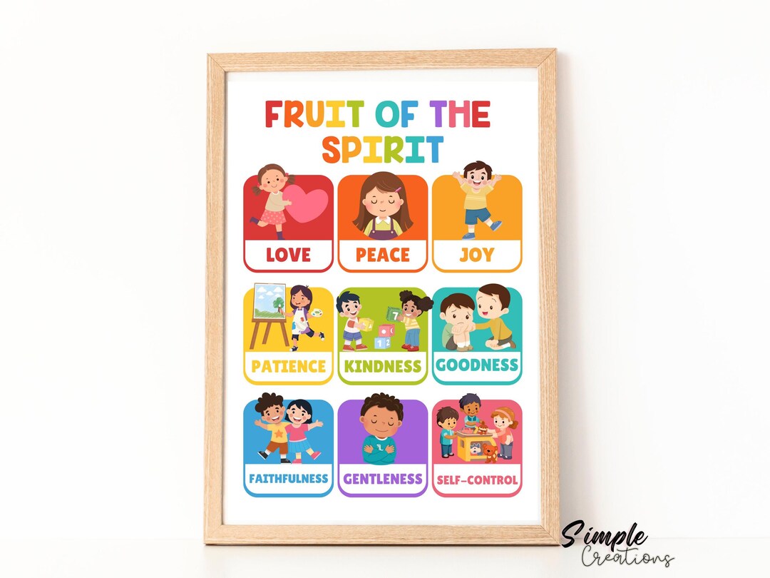 Fruit of the Spirit Poster, Homeschool Prints, Kids Bible Verse ...
