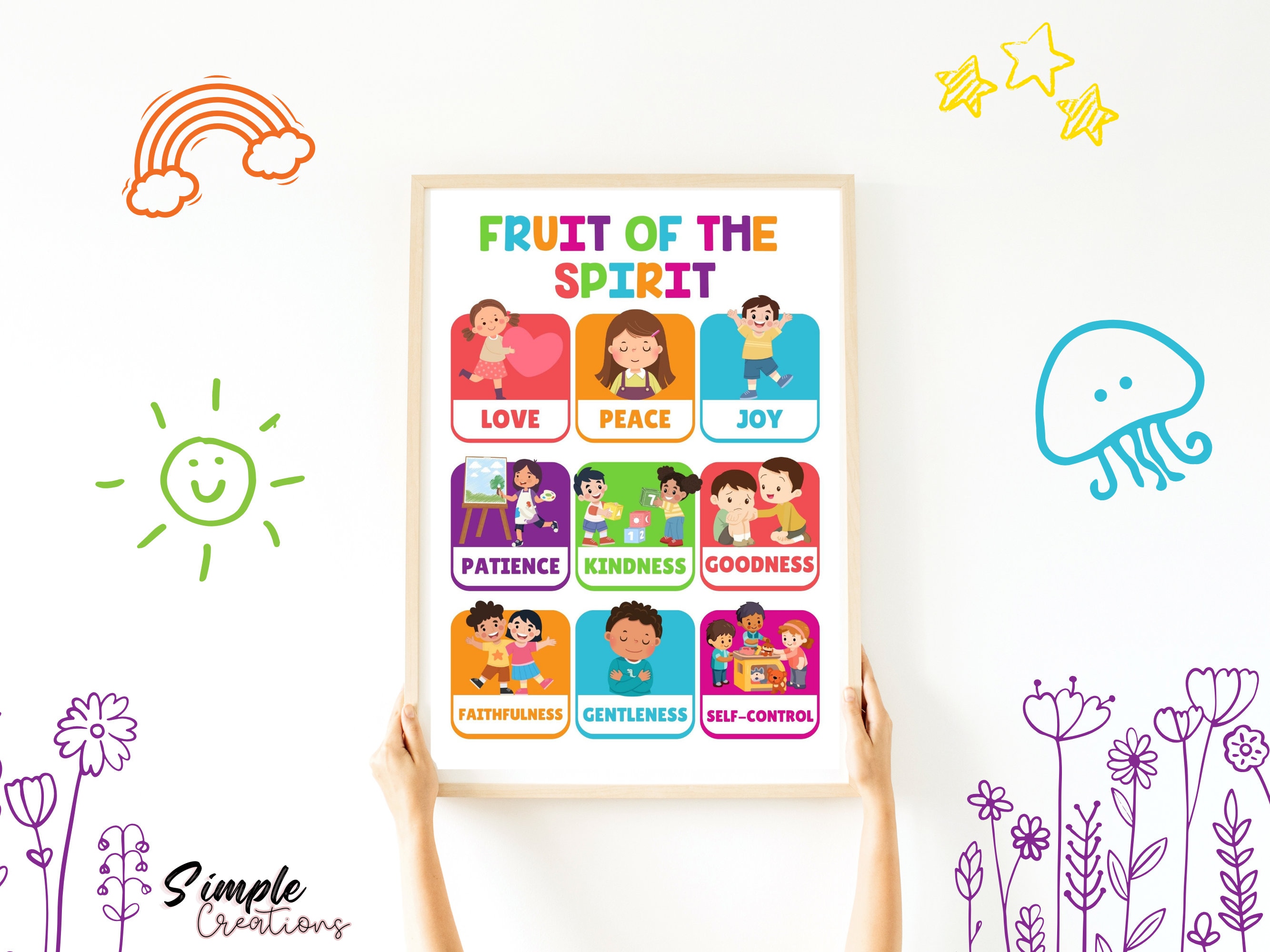 Fruit of the Spirit Poster, Homeschool Prints, Kids Bible Verse ...