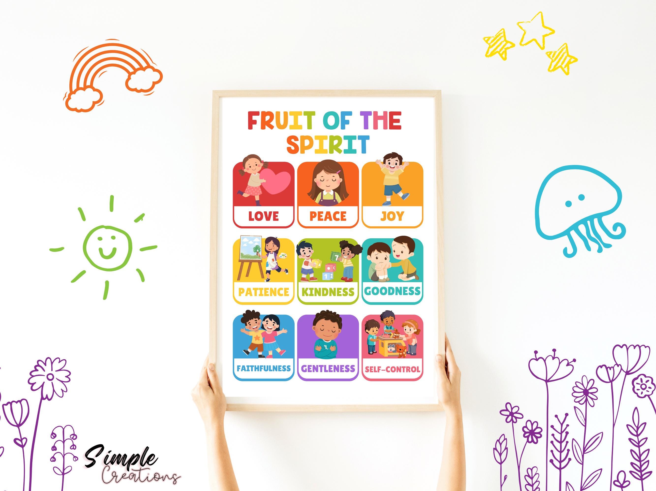 Fruit of the Spirit Poster, Homeschool Prints, Kids Bible Verse ...