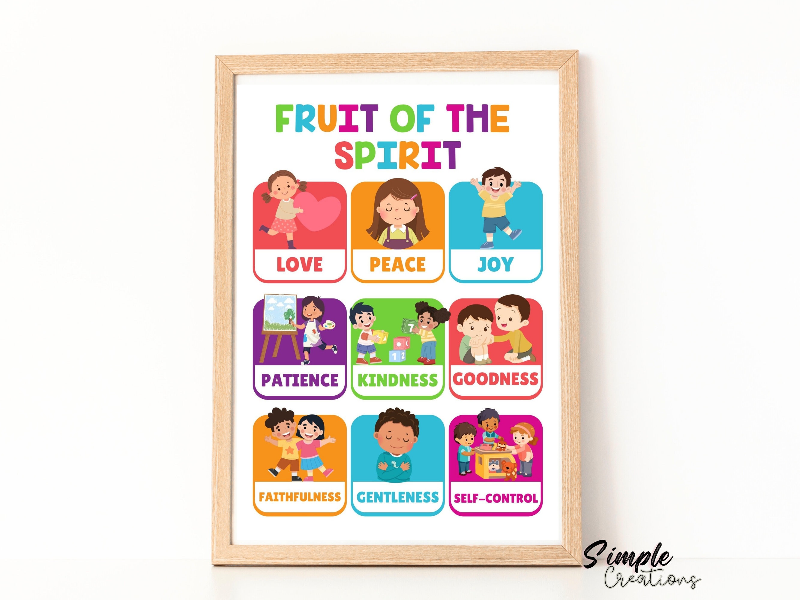 Fruit of the Spirit Poster, Homeschool Prints, Kids Bible Verse ...