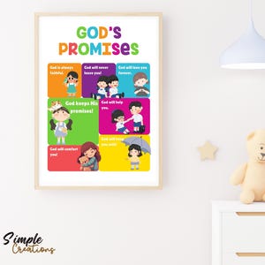God's Promises Poster, Homeschool Prints, Kids Bible Verse, Scripture ...