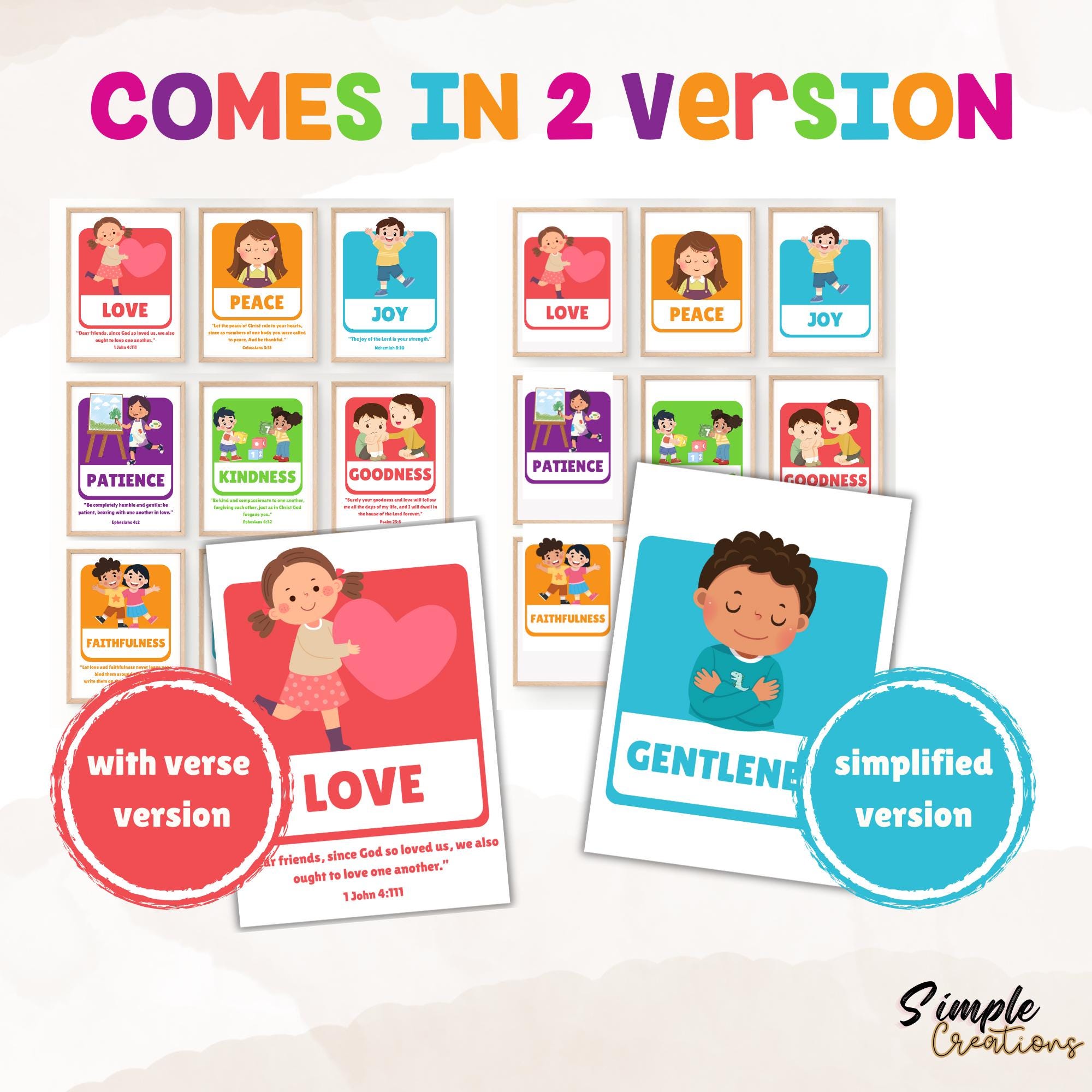 Fruit of the Spirit Cards, Poster, Homeschool Prints, Kids Bible Verse ...