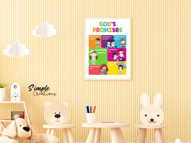 God's Promises Poster, Homeschool Prints, Kids Bible Verse, Scripture ...