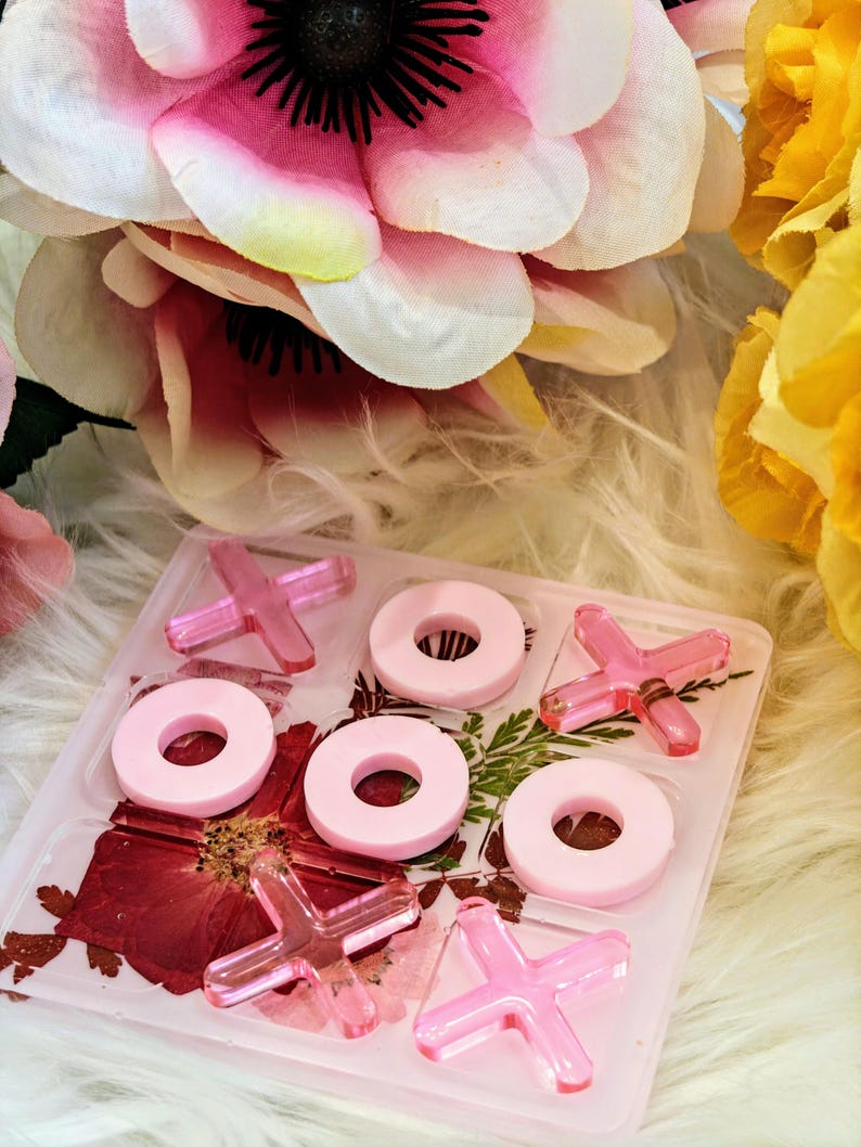 Handmade Real Pressed Flowers Travel Size Resin Tic-tac-toe Board - Etsy
