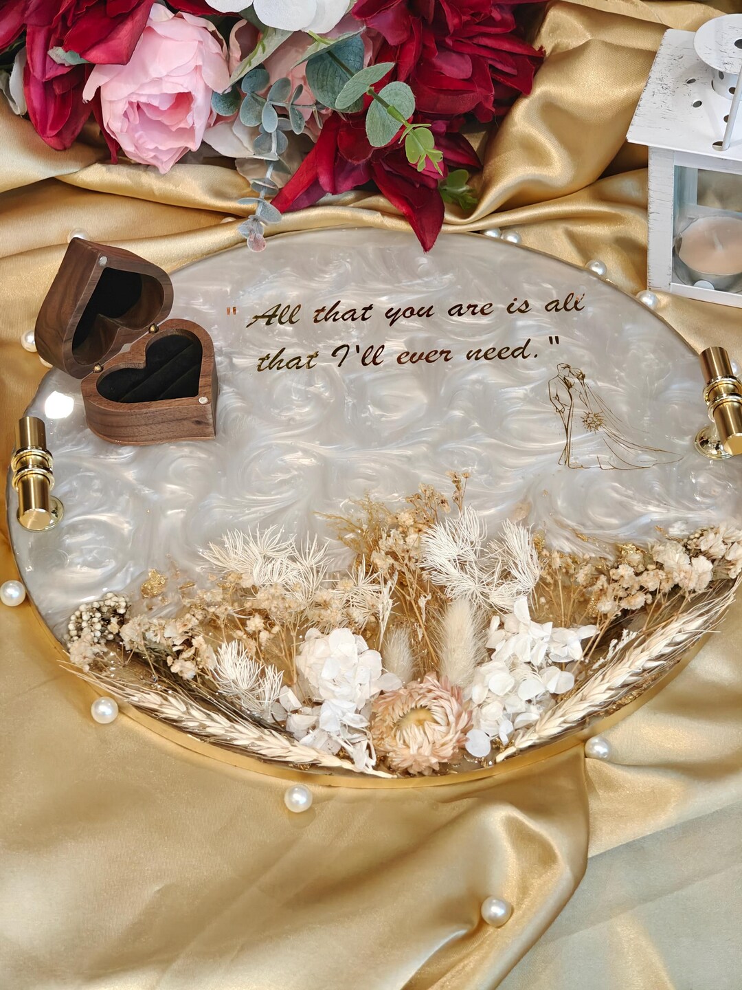 Wedding Resin Tray , Wedding Ring Decor Resin Tray, Vanity Tray ...