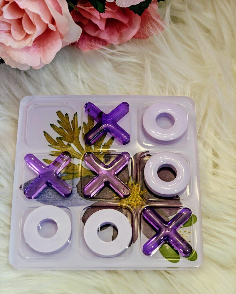 Handmade Real Pressed Flowers Travel Size Resin Tic-tac-toe Board - Etsy