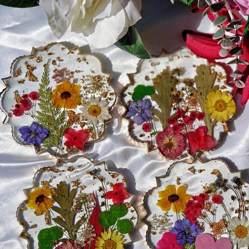 Resin Flower Coaster - Etsy