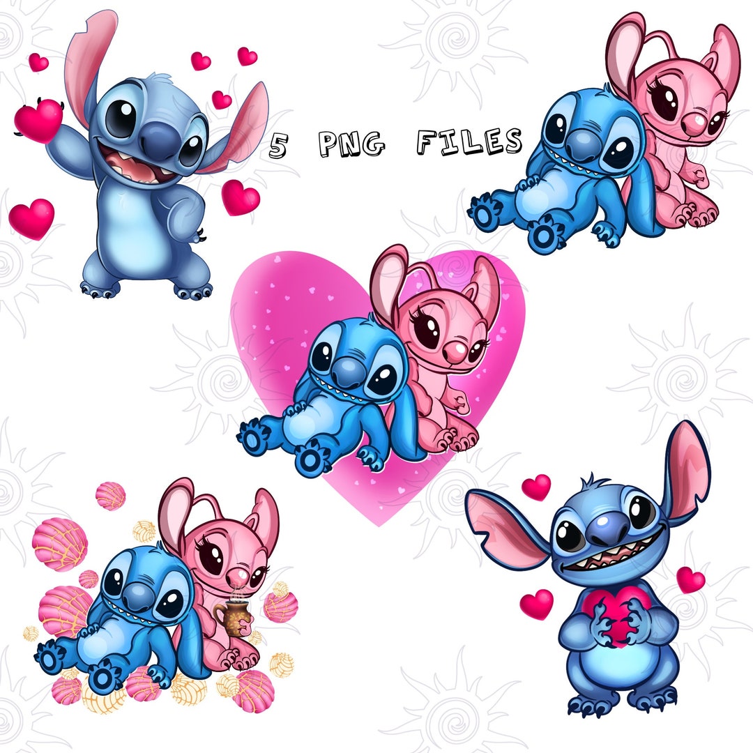 Bundle of 5 Hand Drawn Stitch Png, Stitch Clipart, Sublimation Design ...