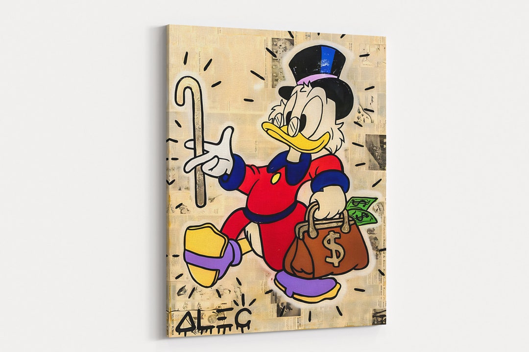 Alec Monopoly Scrooge Mcduck Pop Art Graffiti Canvas Print Home Decor ...