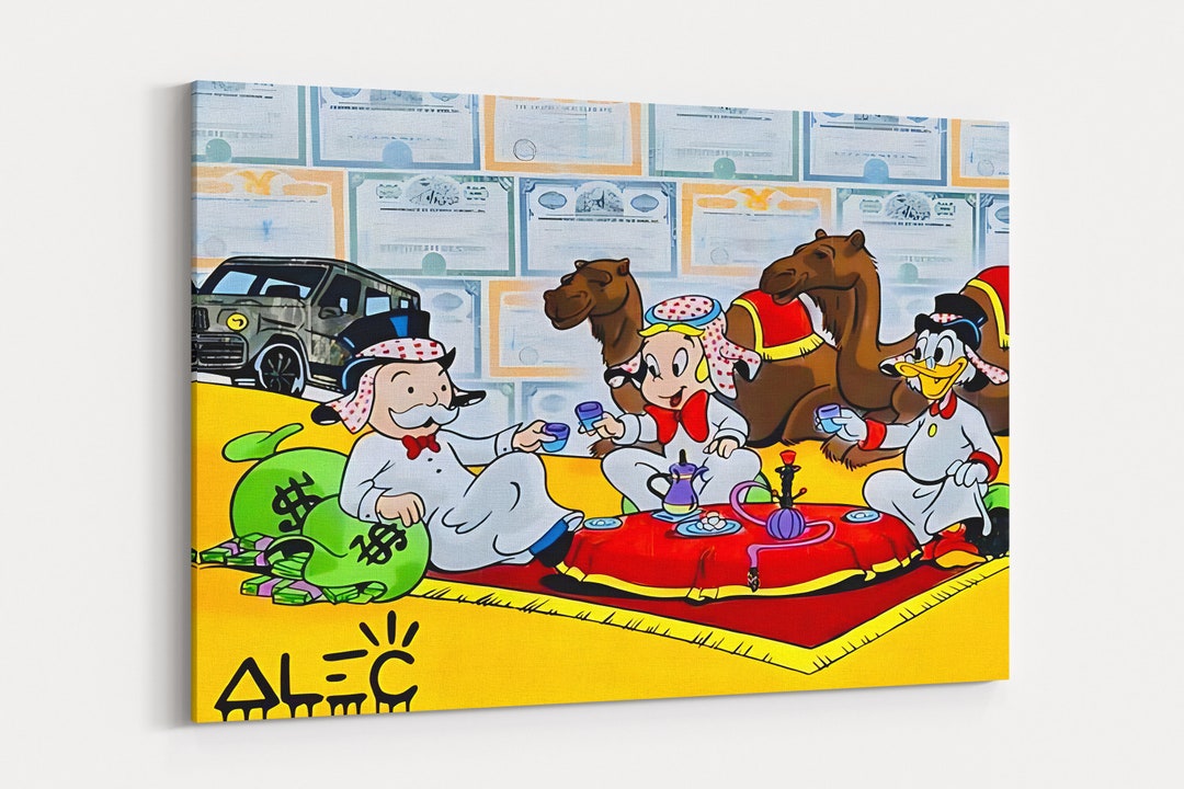 Alec Monopoly, Richie and Scrooge in the Desert Pop Art Graffiti Canvas ...