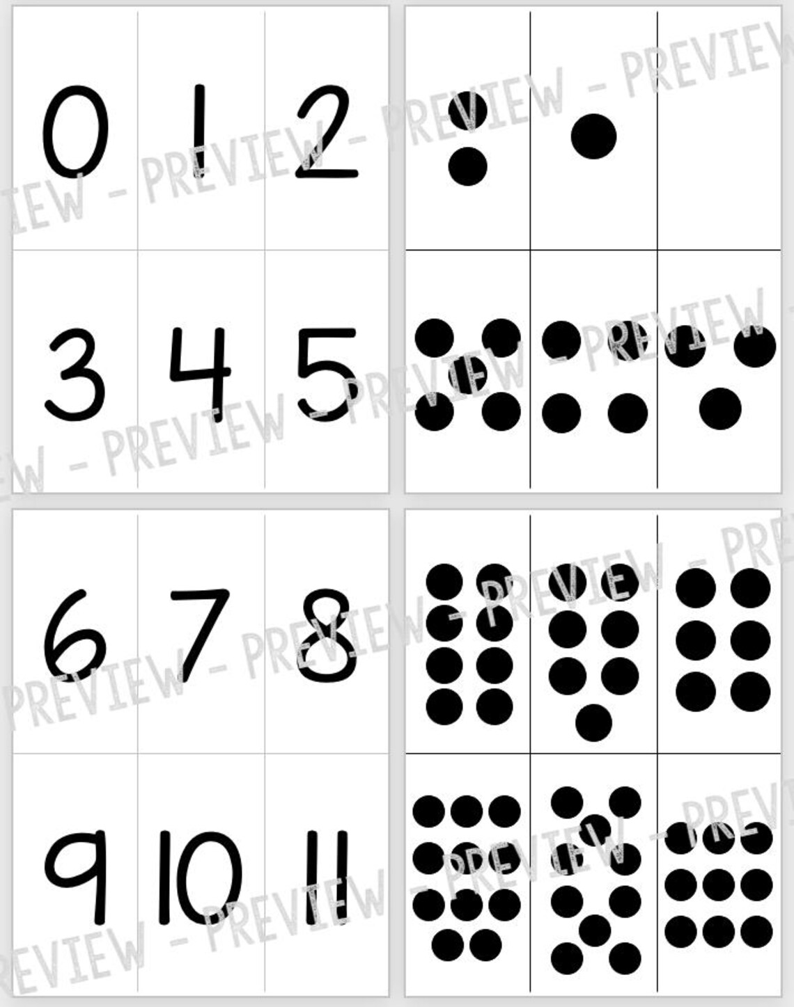 Number and Quanitity Flash Cards 0 to 15 - Etsy