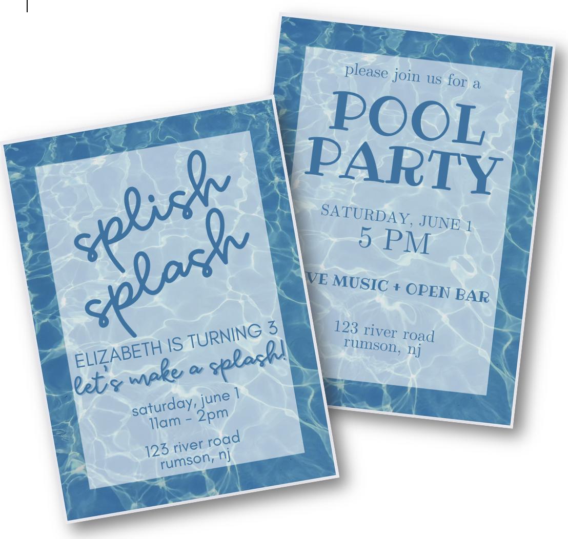 Pool Party Invitation Editable Template - 2 Versions - Etsy