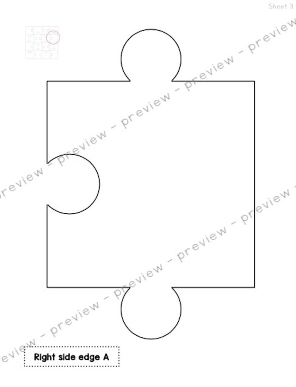 Puzzle Piece Template - Etsy