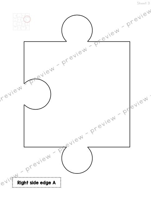 Puzzle Piece Template - Etsy