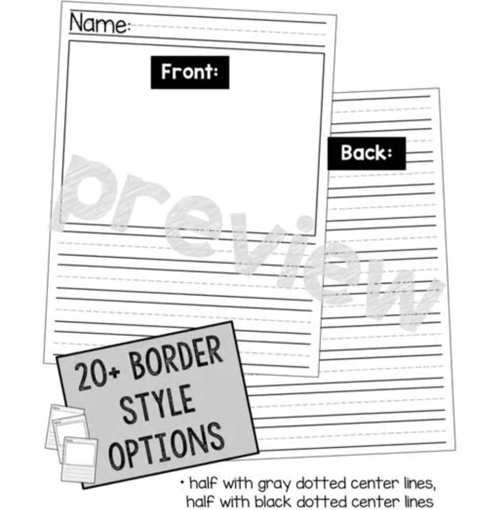 Lined Paper, Draw & Write Graphic Organizers - Etsy