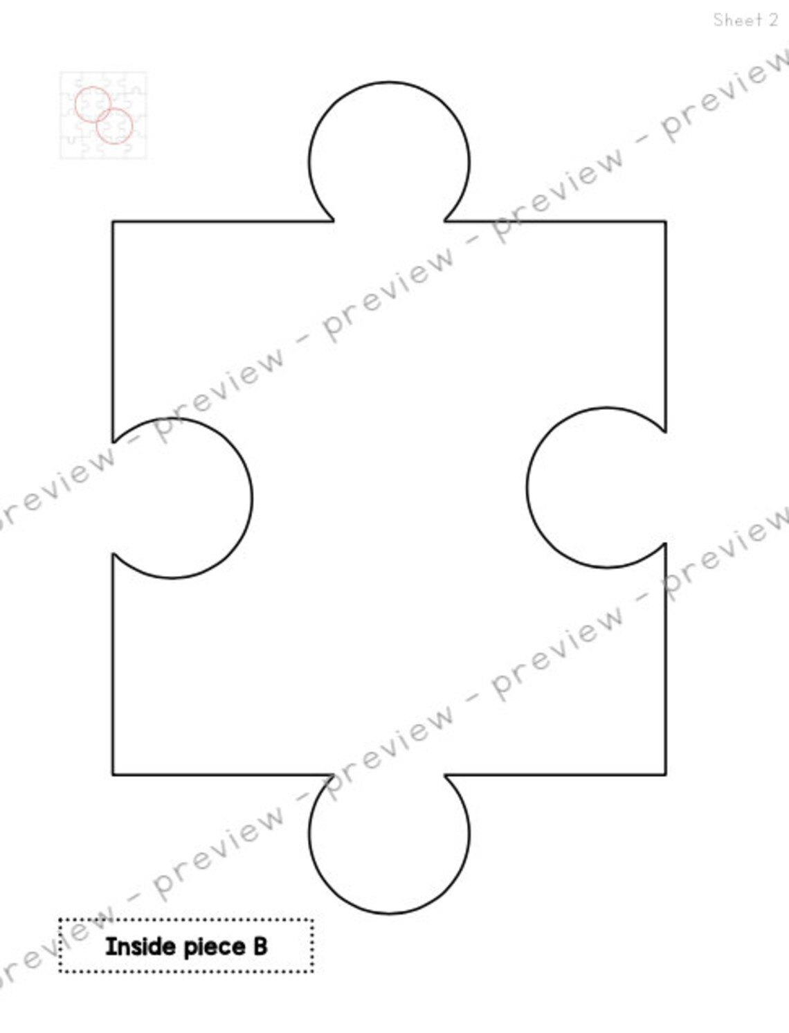 Puzzle Piece Template - Etsy