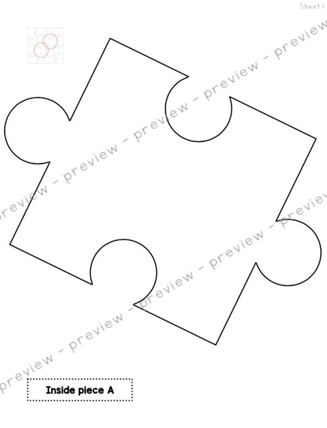 Puzzle Piece Template - Etsy