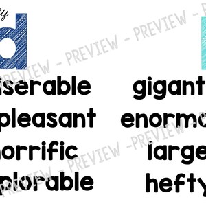 Synonyms - Other Ways to Say Boring Words Posters - Etsy