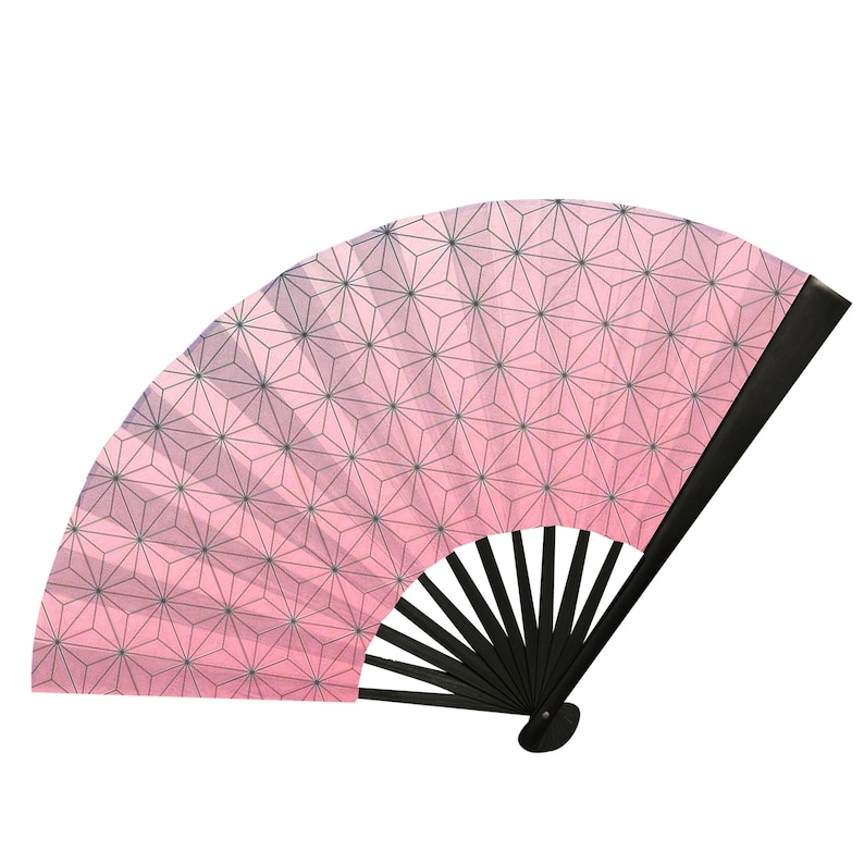 Pink Kimono Folding Fan | Rave Fan | Festival Fan | Nezuko Anime ...
