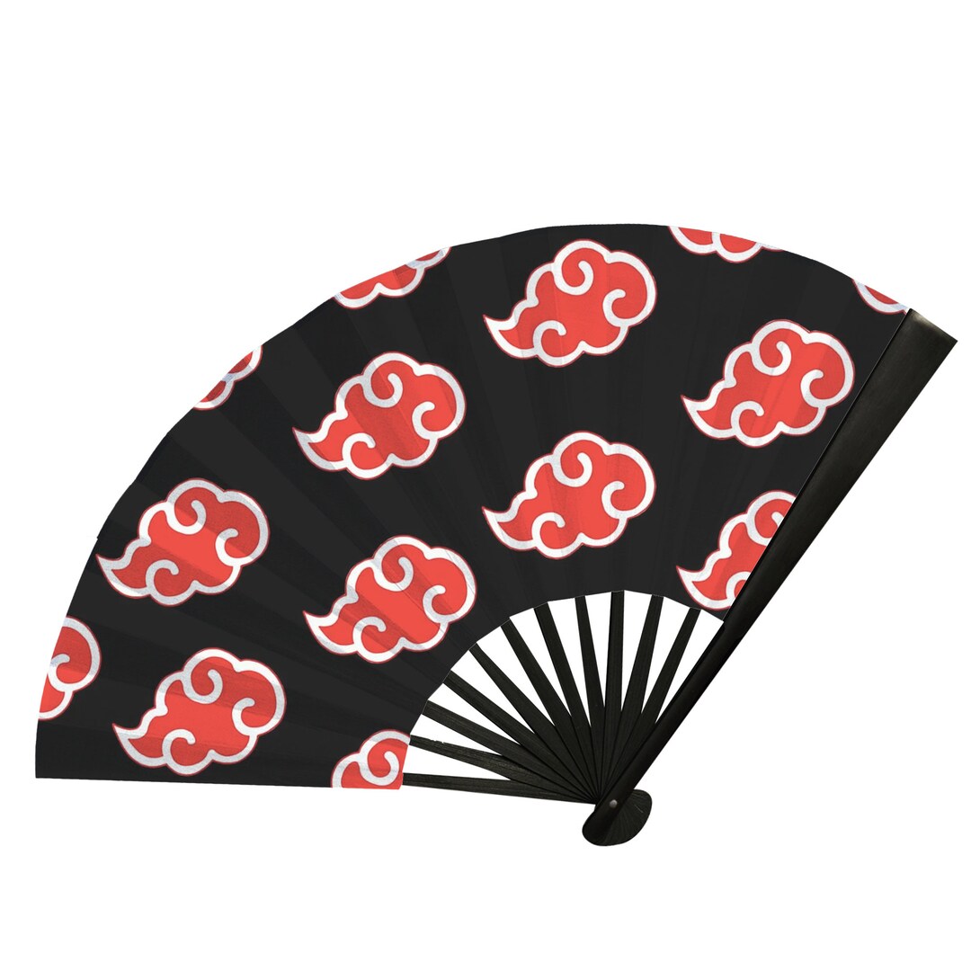 Red Cloud Folding Fan | Rave Fan | Festival Fan | Naruto Anime Inspired ...