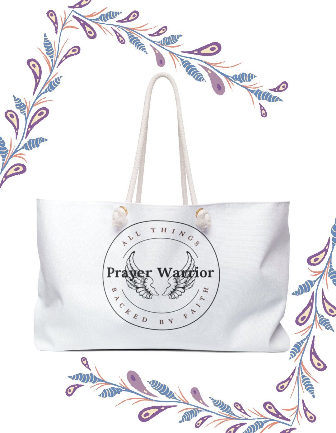Prayer Warrior Christian Inspired Faith Based Tote Bag Christian ...