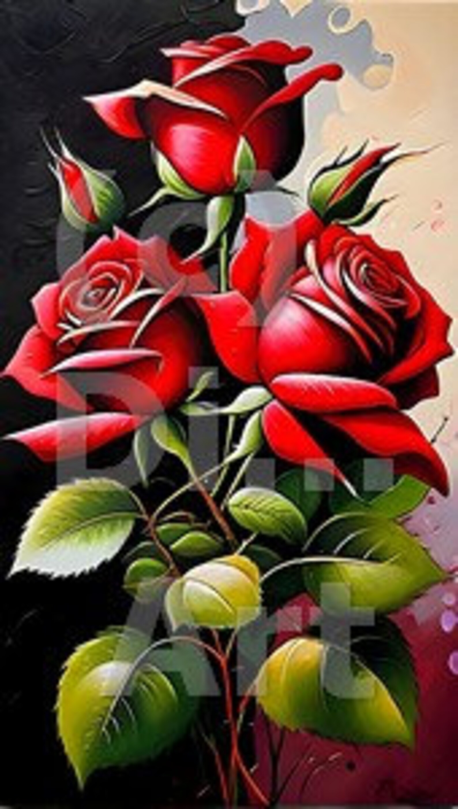 Digital Rose Paintings - 5 Different Collection4 - Etsy