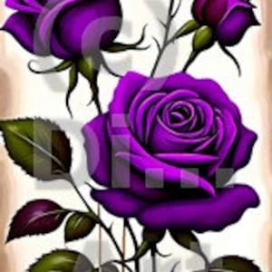 Digital Rose Paintings - 5 Different Collection4 - Etsy