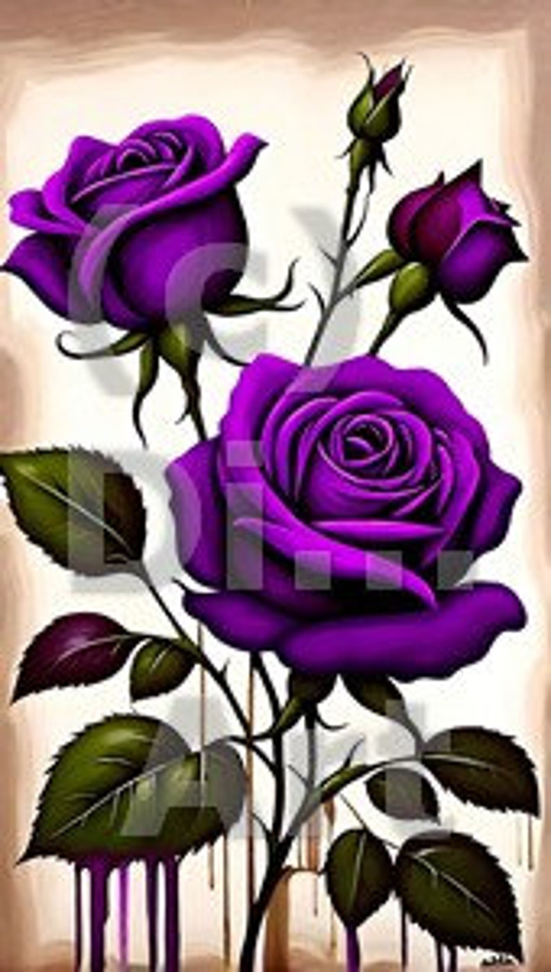 Digital Rose Paintings - 5 Different Collection4 - Etsy
