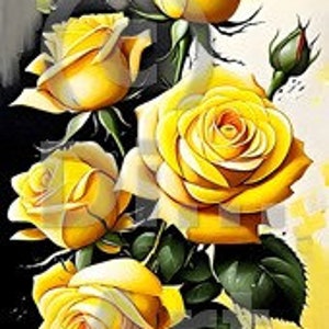 Digital Rose Paintings - 5 Different (collection3) - Etsy