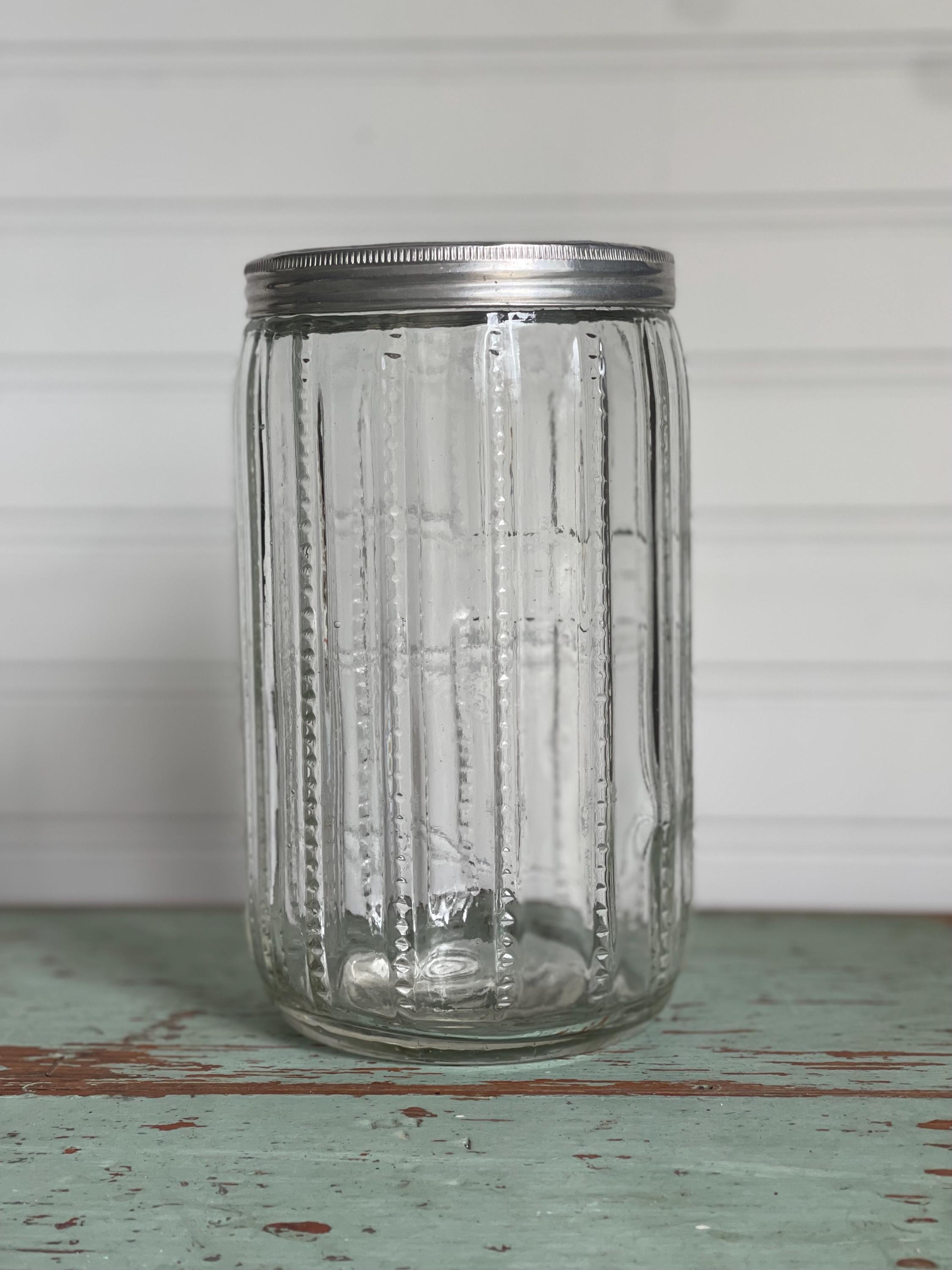 Vintage Hoosier Clear Glass Coffee Jar - Kitchen Canister - Coffee Bar ...