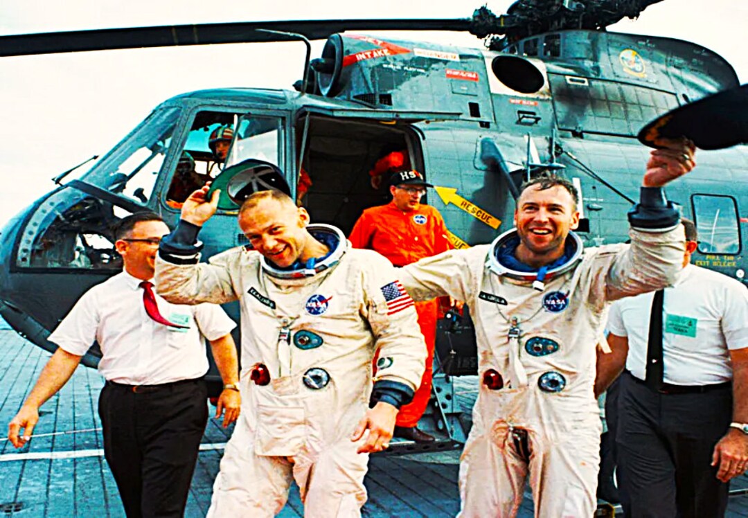 CAPTAIN LOVELL and Major ALDRIN Recovered Gemini 12 Mission Nasa Photo ...