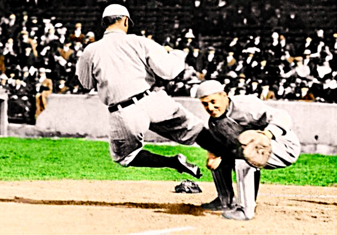 TY COBB SLIDES Into Catcher Photo Magnet 3"x5" - Etsy