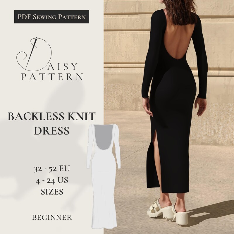 Backless Dress Pattern - Etsy