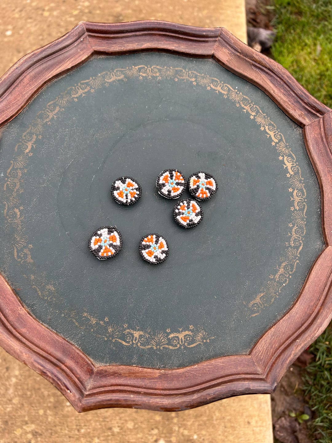 Vintage Native American Set (5) Thunderbird Beaded Button Covers - Etsy