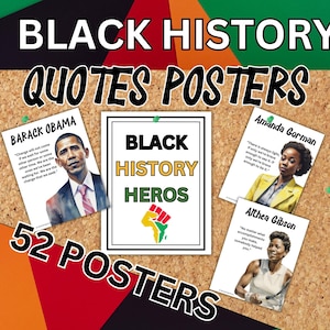 Black History Posters, Bulletin Board Display, Black History Decor ...