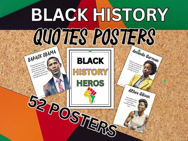Black History Posters, Bulletin Board Display, Black History Decor ...