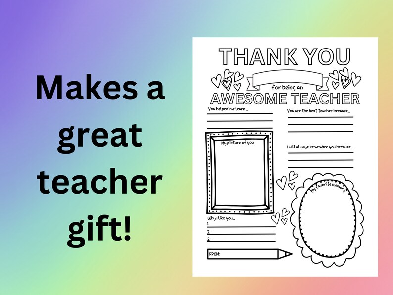 Teacher Appreciation Gift, Printable Teacher Appreciation Week Gift ...