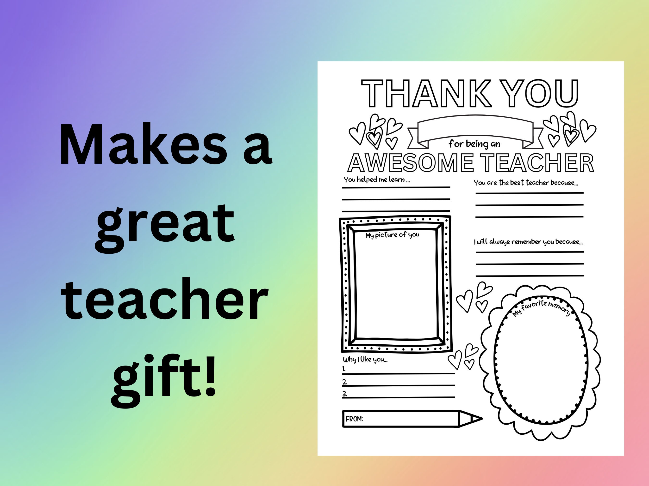 Teacher Appreciation Gift, Printable Teacher Appreciation Week Gift ...